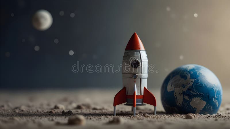 Space Exploration Model for Kids with Planet and Rocket Figures Stock ...