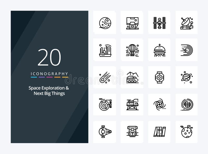 20 Space Exploration and Next Big Things Outline Icon for Presentation ...