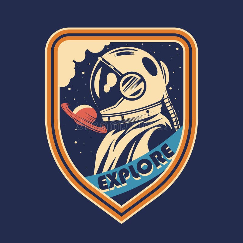 Space Exploration Patch Design. Vector Label. Stock Vector ...