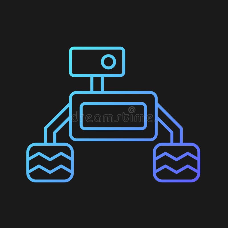 Space Exploration Robot Gradient Vector Icon for Dark Theme Stock ...