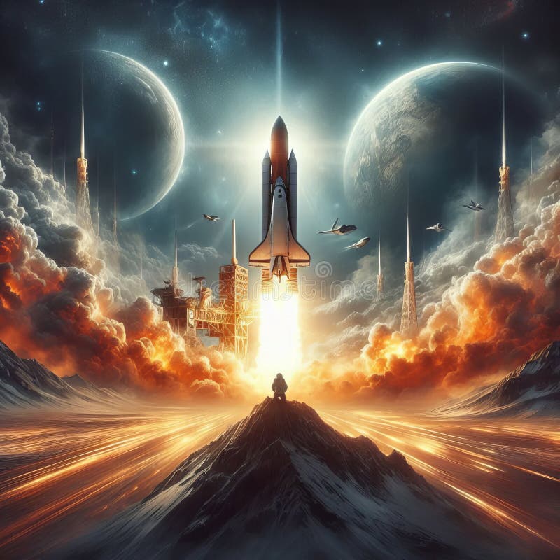 Space Exploration and Rocket Launches Dramatic Imagery of Space Stock ...