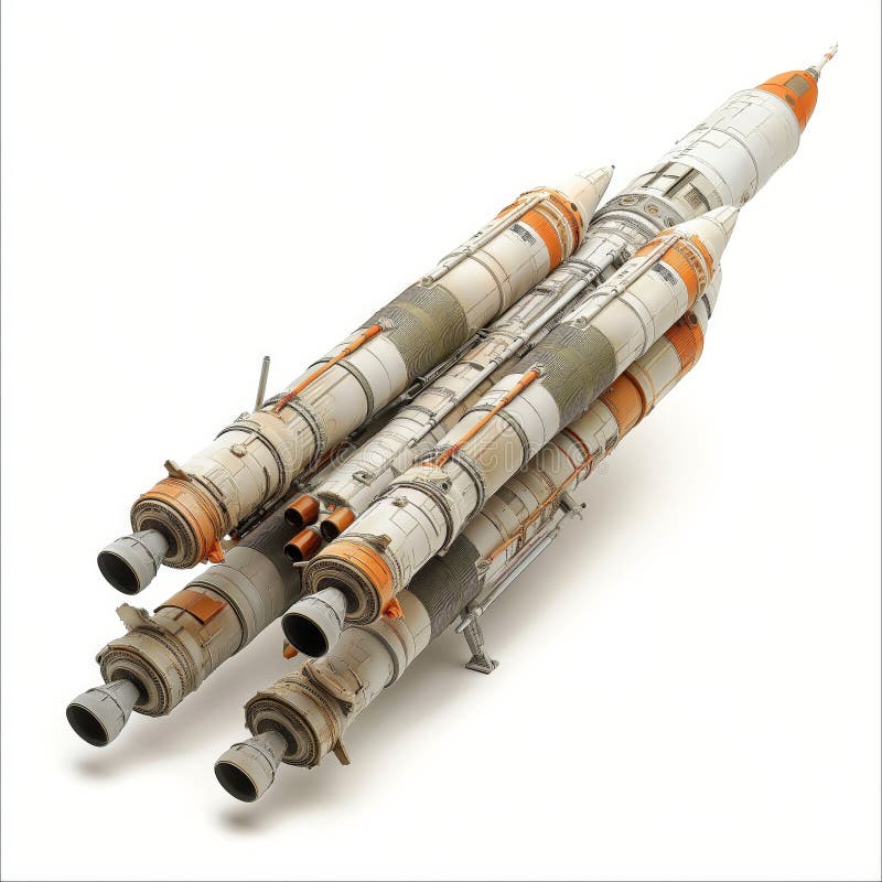 Space Exploration Rocket Model Isolated on White Stock Image - Image of ...