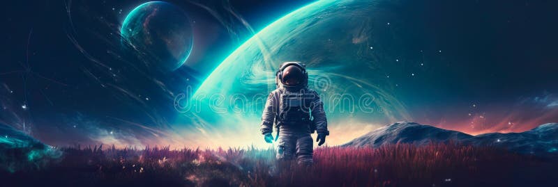 Space Exploration Scene with a Gradient Background of Cosmic Colors ...