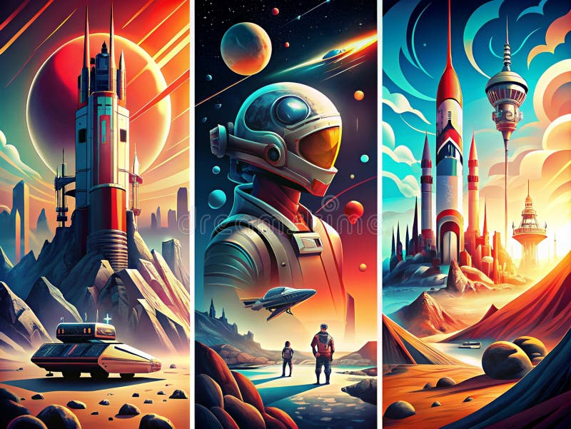 Space Exploration Series stock vector. Illustration of artwork - 323866182