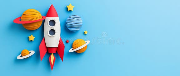 A Space Exploration Theme Featuring Illustrations of Rockets and Stars ...