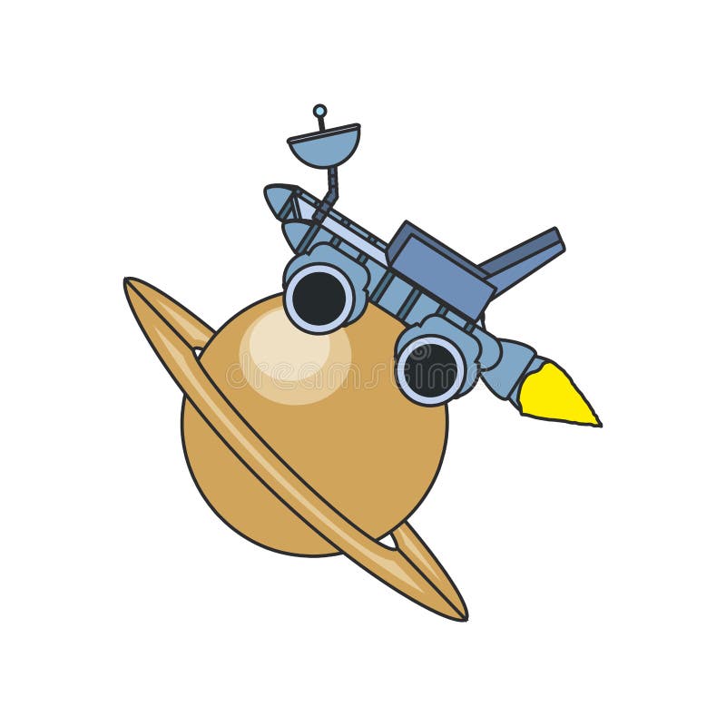 Space Explorer Car in Planet Saturn Stock Illustration - Illustration ...