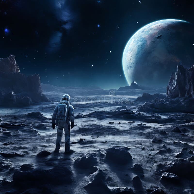 A Space Explorer Discovering a Lost Alien Civilization on a Dis Stock ...