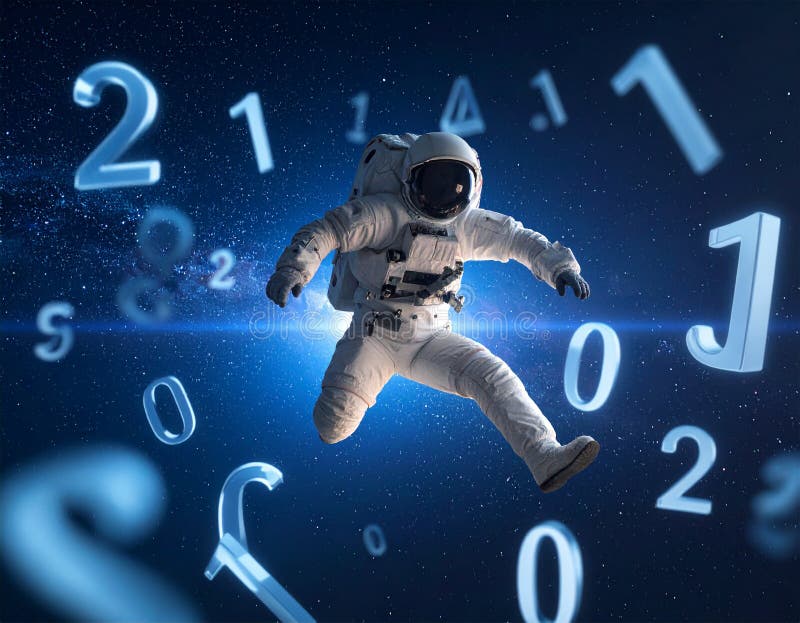 A Space Explorer Drifts through a Starry Sky Filled with Oversized ...