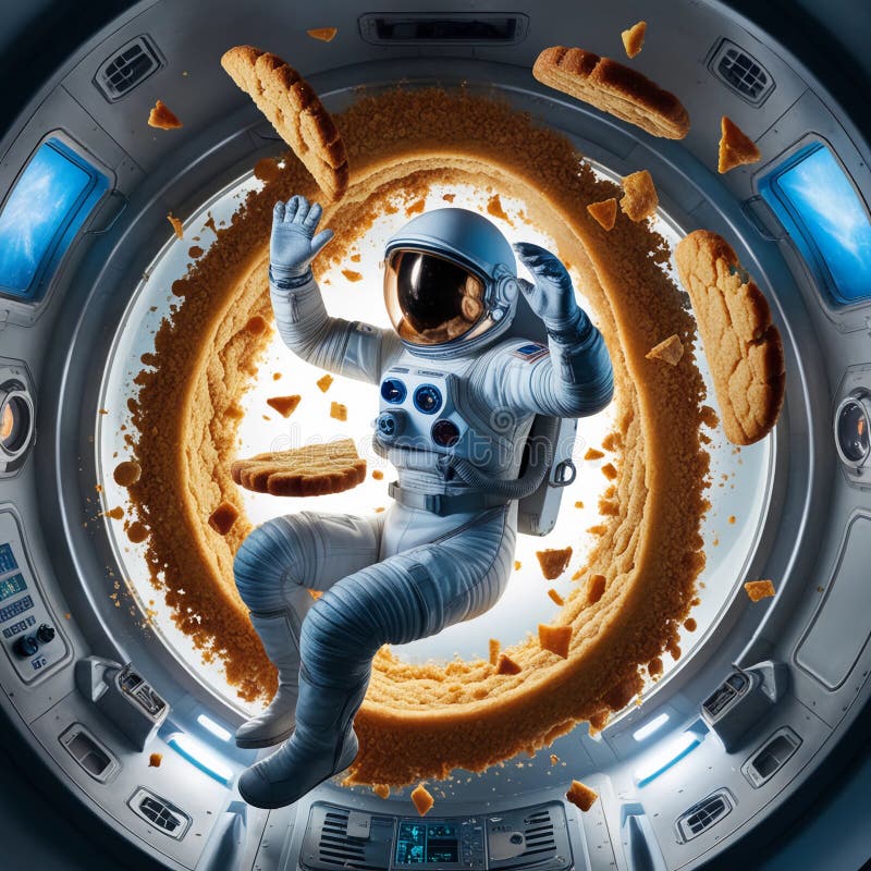 A Space Explorer Indulging in Cookies while Drifting in the Cosmos ...