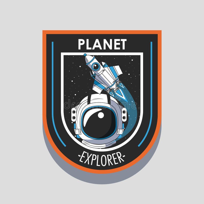 Space Explorer Patch Emblem Design Stock Vector - Illustration of icon ...