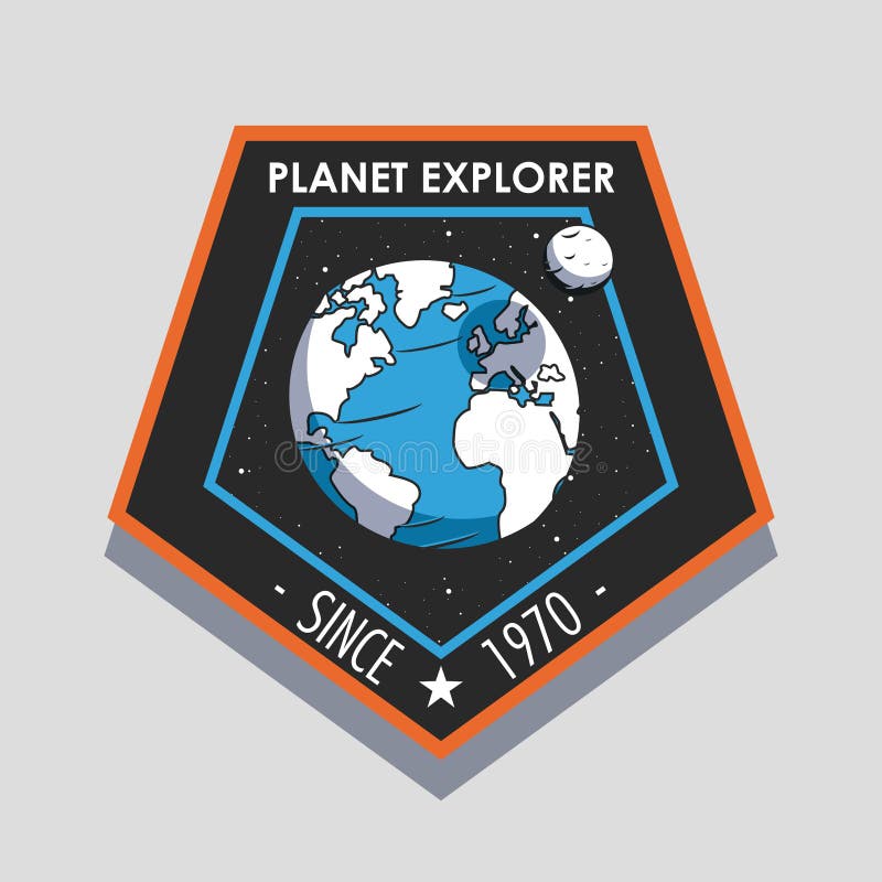 Space Explorer Patch Emblem Design Stock Vector - Illustration of icon ...