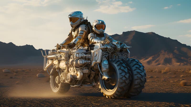 Space Explorers on Desert Ride Stock Photo - Image of space, adventure ...