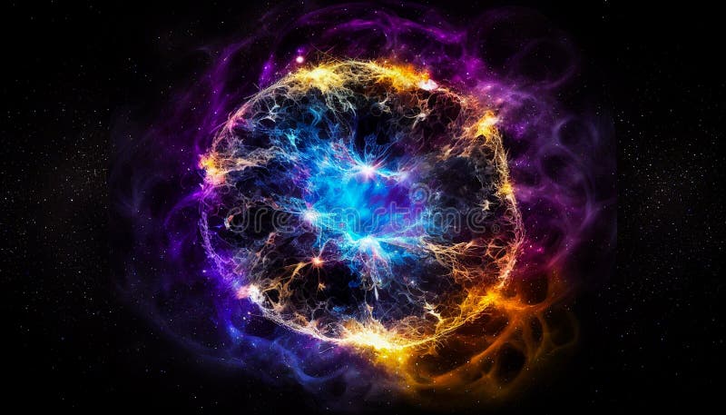 Space Explosion, Colorful Neon Cloud with Artificial Intelligence ...