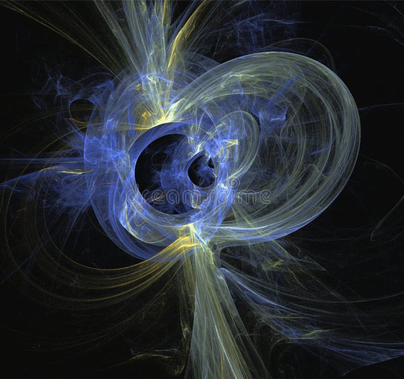 Space Fantasy Illustration of a Blue Blue Planet on Dark Space ...