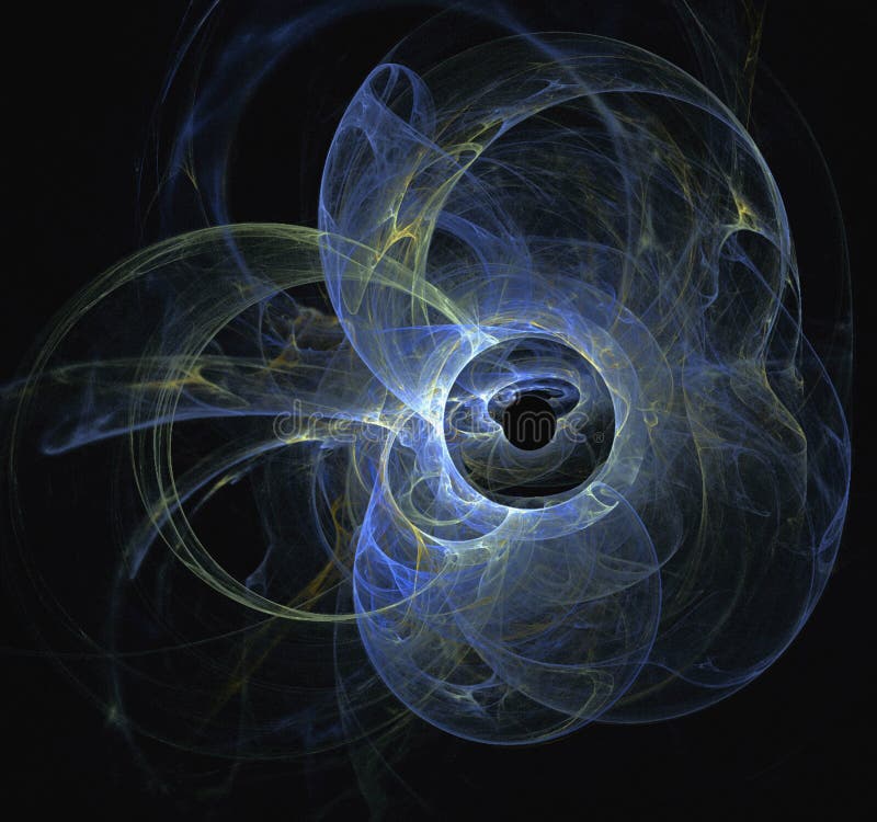 Space Fantasy Illustration of Blue Planet on Dark Space Background, Art ...