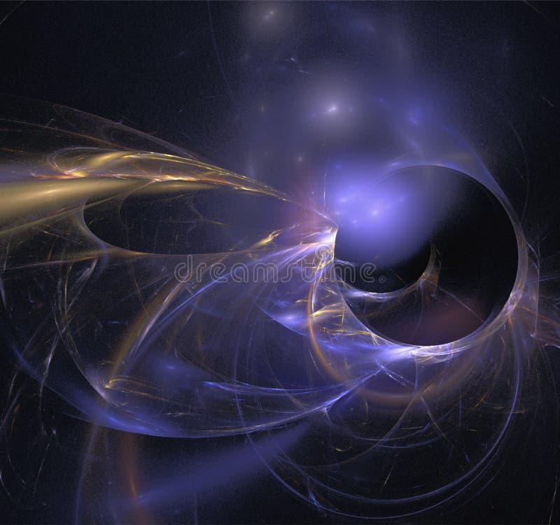 Space Fantasy Illustration of a Blue Blue Planet on Dark Space ...