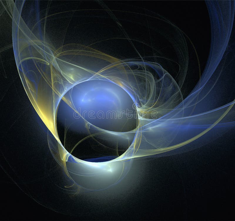 Space Fantasy Illustration of Blue Planet on Dark Space Background, Art ...