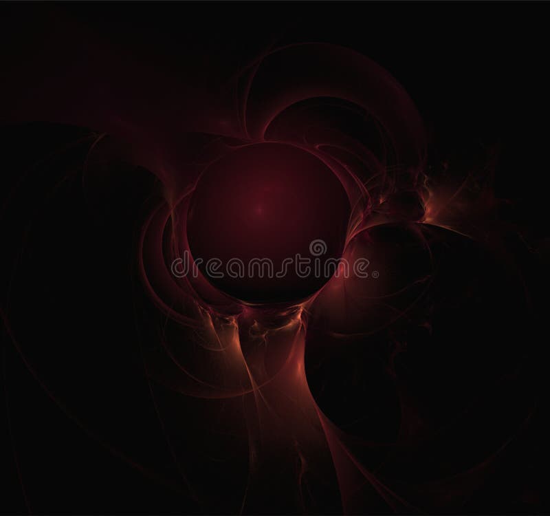 Space Fantasy Illustration of Red Planetary System on Dark Space ...