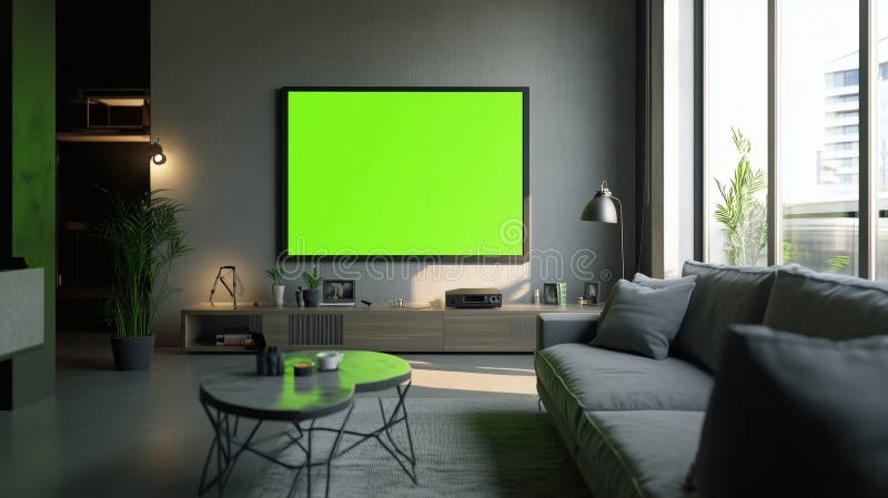 Space Featuring Clean Lines, Soft Natural Lighting, Modular Grey Sofa ...