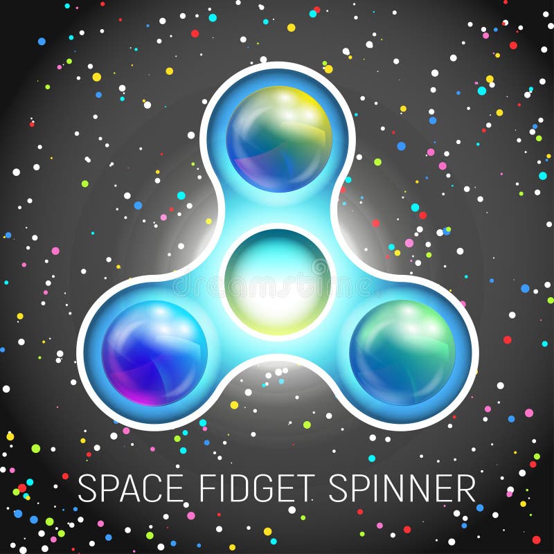 Space Fidget Spinner Toy with Three Blades Stock Illustration ...