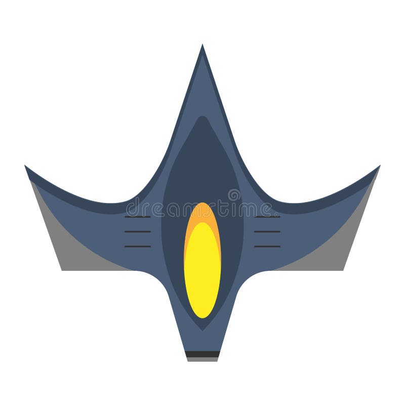 Space Fighter Side View Flat Vector Icon. Flight Transport Aerospace ...