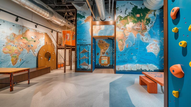 A Space Filled with Interactive Maps, Climbing Walls, and Playful Decor ...