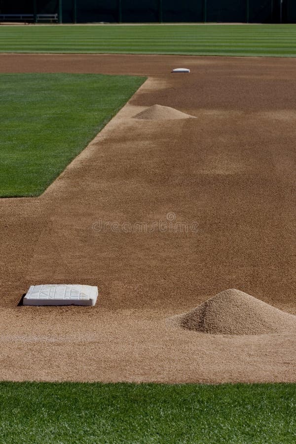 The Space between First and Second Base Stock Photo - Image of dirt ...