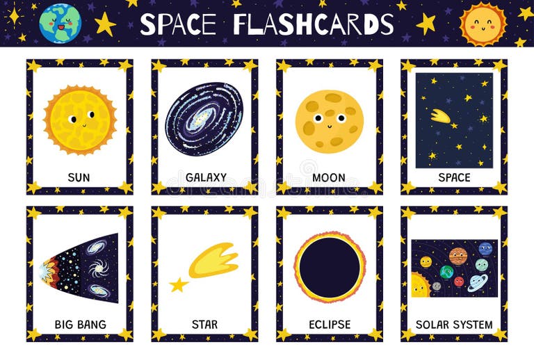 Solar System Flashcards Kids Stock Illustrations – 46 Solar System ...