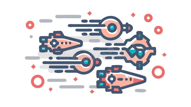Space Fleet: Futuristic Starships, Vector Design Generative AI Stock ...