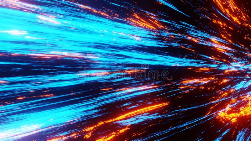 Space Flight into Futuristic Galaxy Nebula. 3D Abstract Animation ...