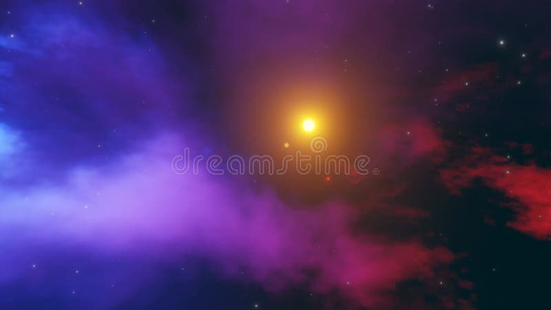Deep Space Nebula Loop Background with Glowing Star and Plasma Stock ...