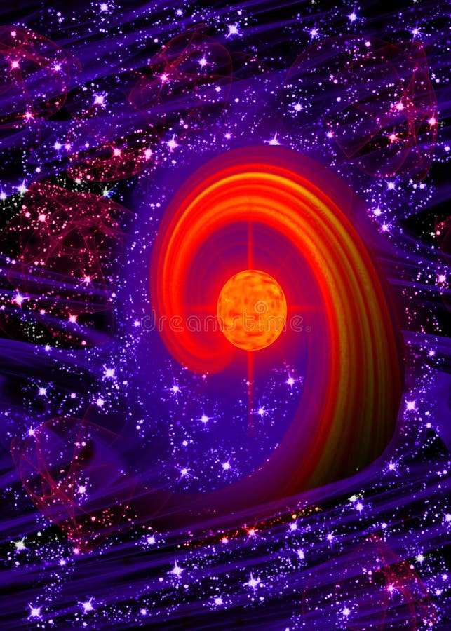 Space with a Fog Planets and Stars Stock Illustration - Illustration of ...