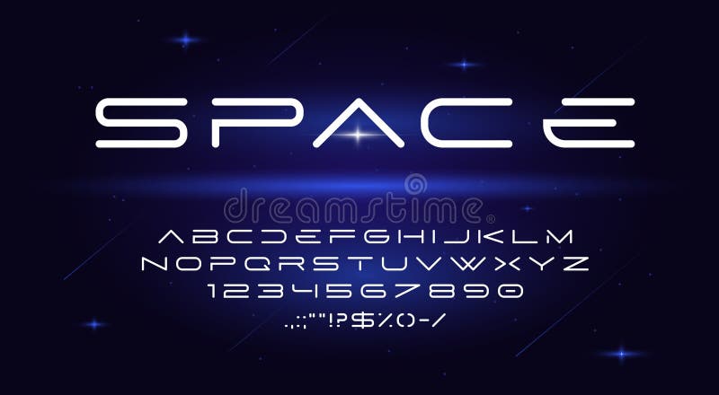 Space Font, Futuristic Typeface, Galaxy Type Stock Vector ...