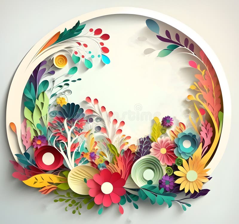 Space Frame for Text with Floral Elements. Stock Illustration ...