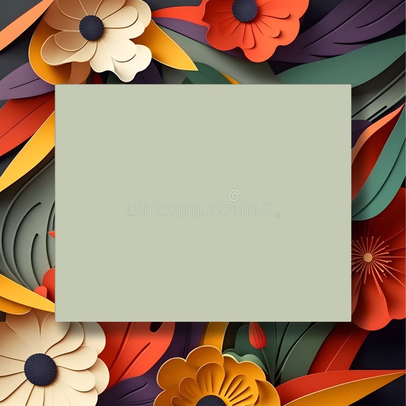 Space Frame for Text with Floral Elements. Stock Illustration ...