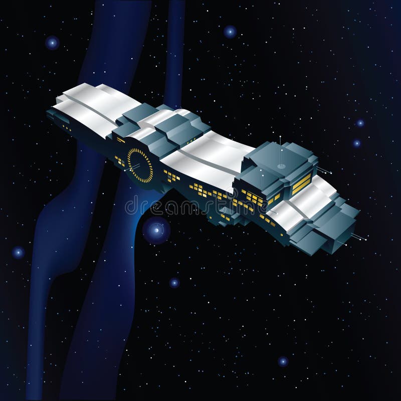 Space Freighter stock illustration. Illustration of galaxy - 41560789