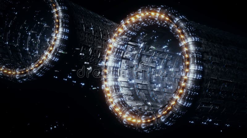 Space Futuristic Base with Ships Traffic. Futuristic Concept. Realistic ...
