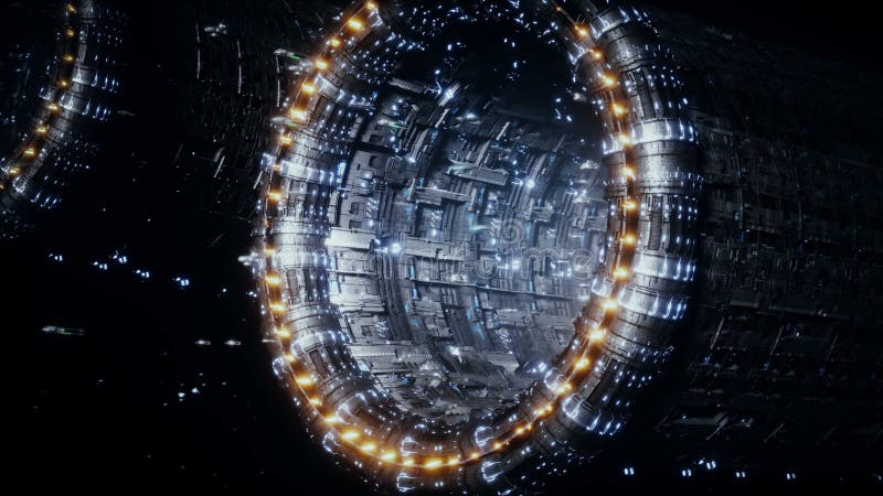 Space Futuristic Base with Ships Traffic. Futuristic Concept. Realistic ...