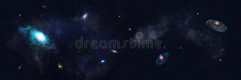 Space galaxies of universe stock illustration. Illustration of galaxy ...