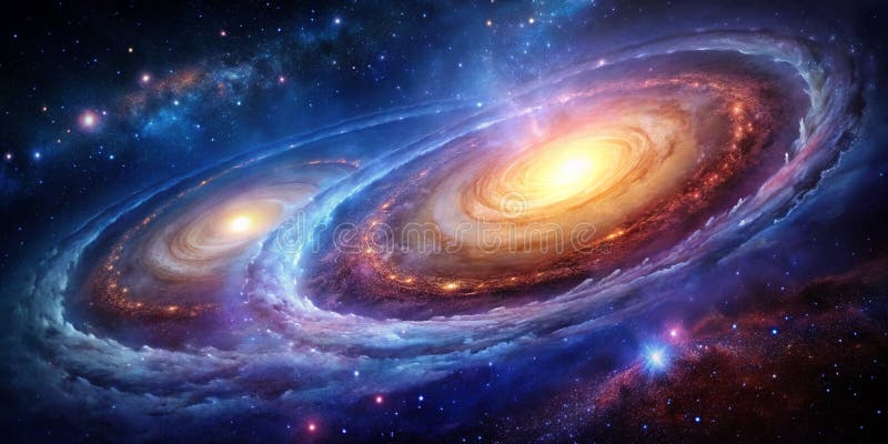 Space Galaxy Background Two Galaxies in the Universe AI-Generated ...
