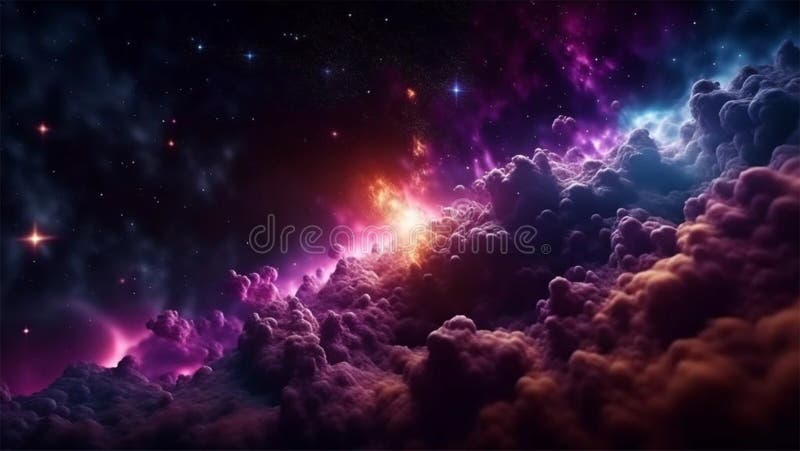 Space Galaxy Colorful Nebula Background, Universe Magic Starry Sky, Gas ...