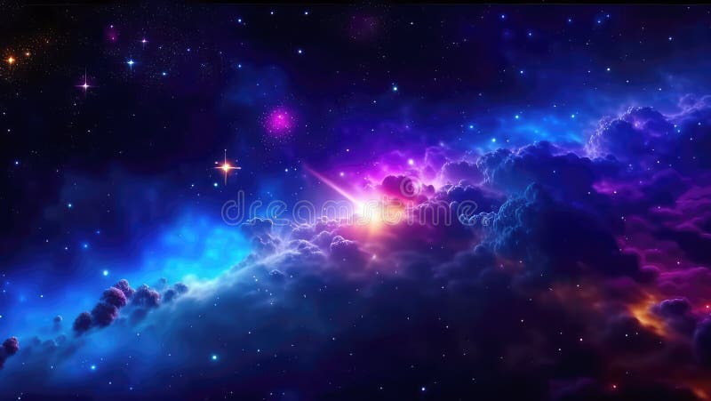Space Galaxy Colorful Nebula Background, Universe Magic Starry Sky, Gas ...