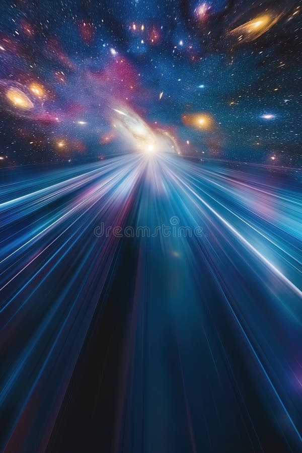 Space and Galaxy Light Speed Travel Lines, Motion View Forward Aspect ...