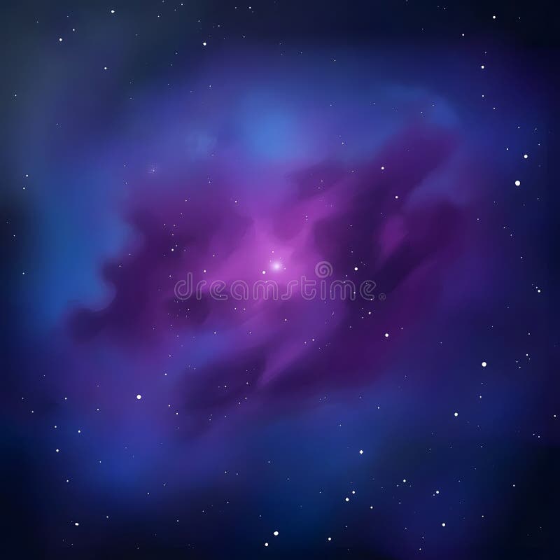 Purple Space Galaxy Nebula Cosmic Star Universe Stock Illustration ...