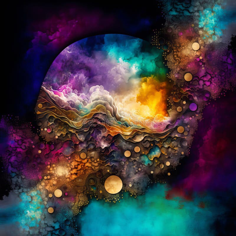 Background Space Galaxy Particles Abstraction with Different Colors ...