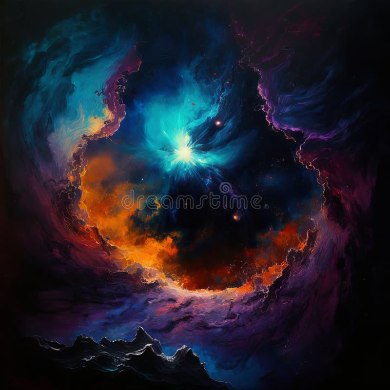 Background Space Galaxy Particles Abstraction with Different Colors ...