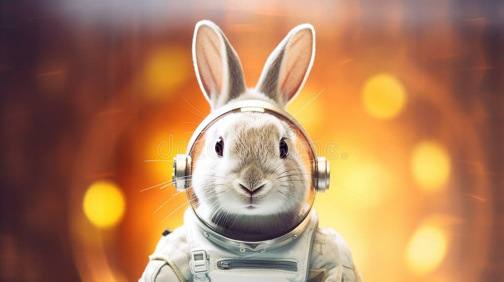 Space, Galaxy, Rabbit in Space Suit with Ai Generated Stock ...