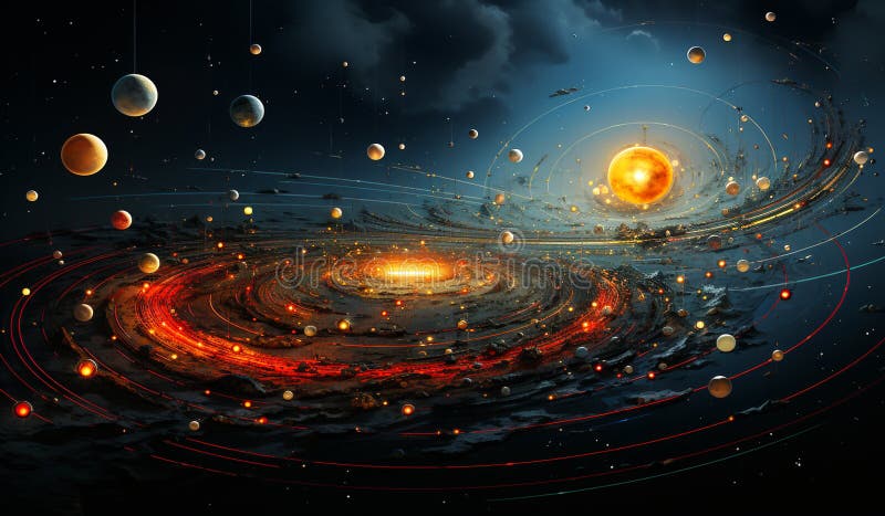 Space Galaxy Seen from Above. AI Generated Stock Illustration ...