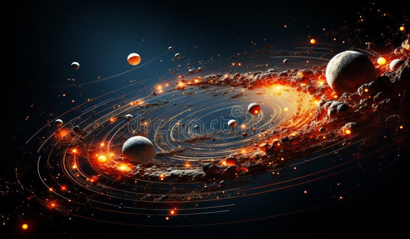 Space Galaxy Seen from Above. AI Generated Stock Illustration ...