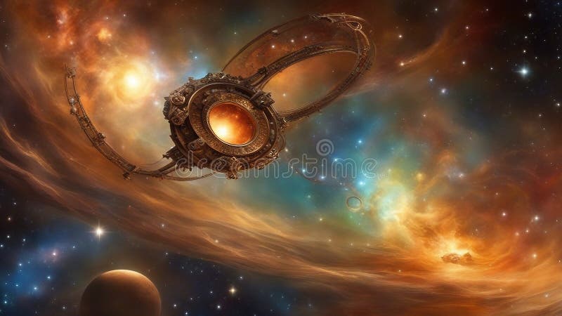 Space Galaxy in Space a Steampunk, Deep Space Nebula with Stars. Stock ...